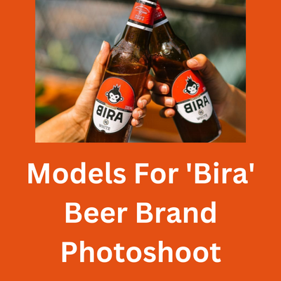 Models for 'Bira' beer brand photoshoot - males and females