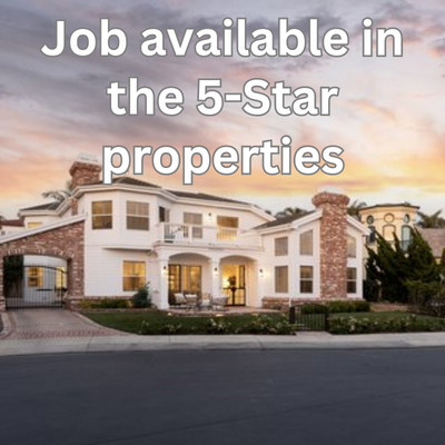Job available in the 5-Star properties for Male candidates