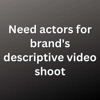 Actors for ad shoot with 'Sara Ali' & 'Vicky Kaushal' - Jobs and Auditions